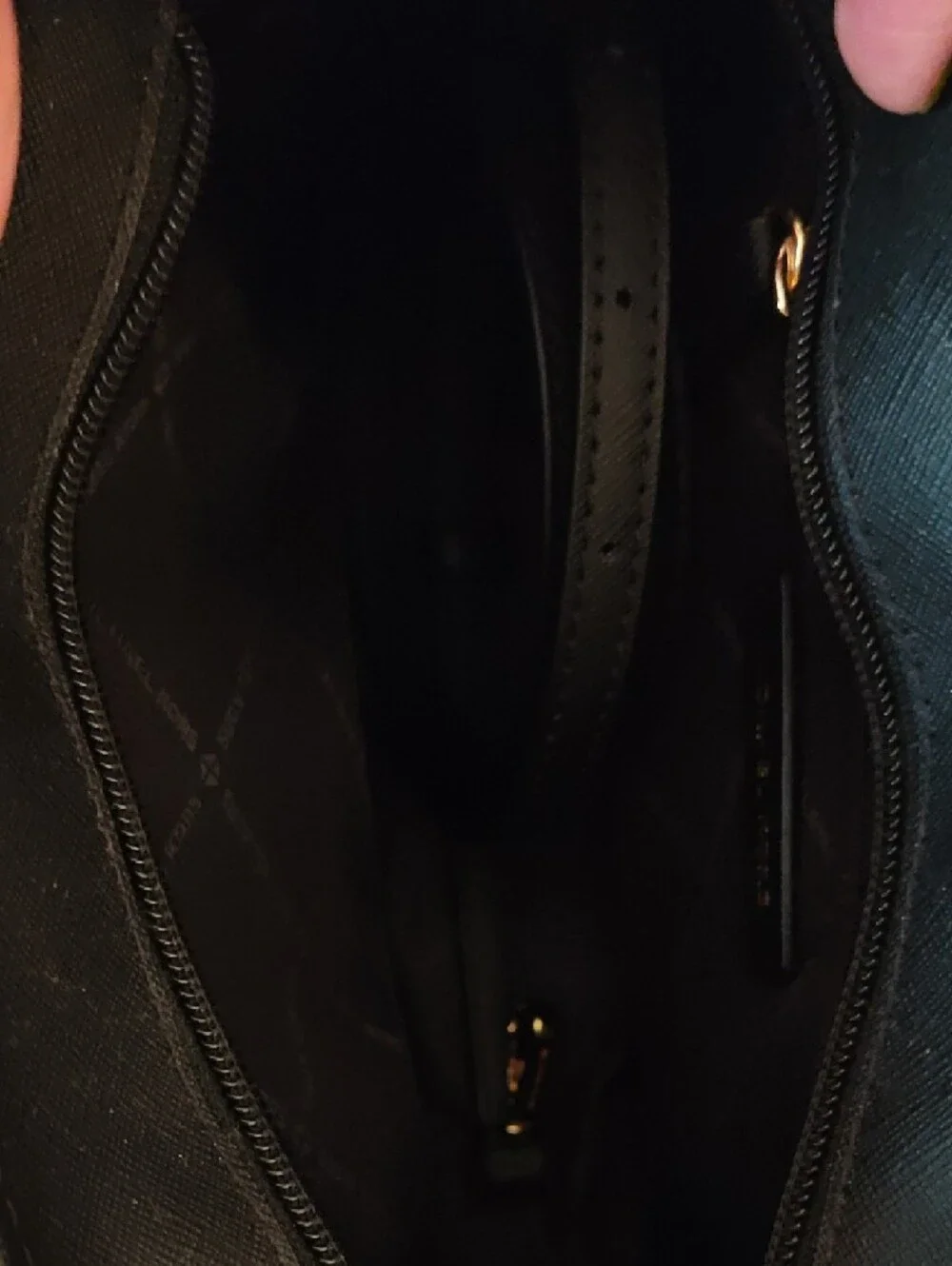 Michael Kors | Bags | Michael Kors Black Logo Satchel With Gold ...